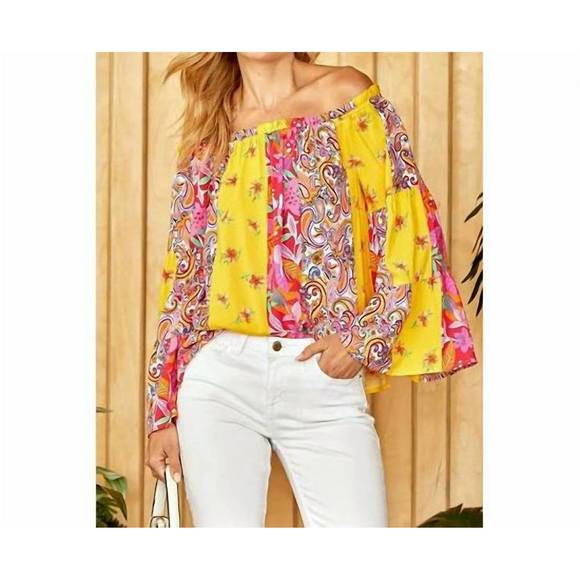 Emily Wonder | Tops | New Emily Wonder Colorful Floral Paisley Print ...